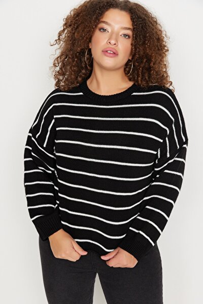 Trendyol Curve Plus Size Sweater - Brown - Regular fit - Trendyol